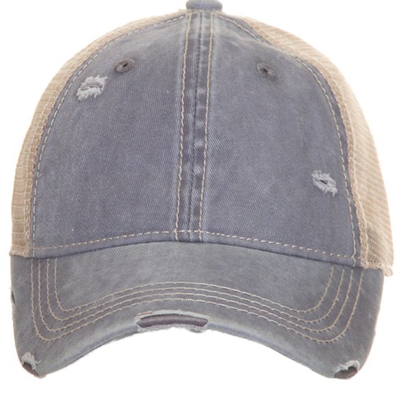 C.C | Accessories | Cc Vintage Distressed Ponytail Bun Baseball Cap ...